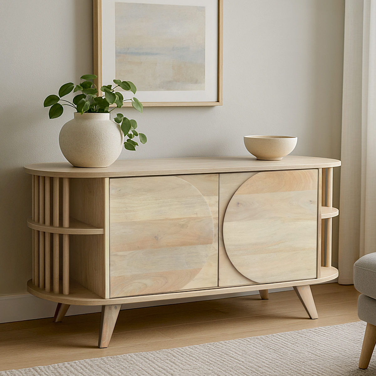 Sierra Two Door Wooden Cabinet - Natural – FABLEROOM