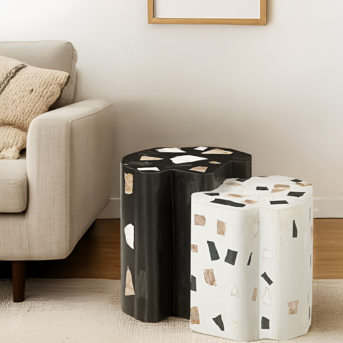 Levi Terrazzo Side Tables – Set of 2 – FABLEROOM