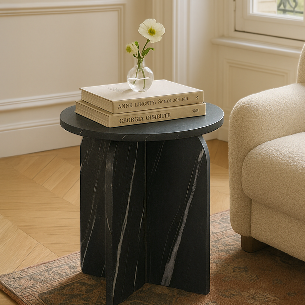 Petra Black Marble Side Table – FABLEROOM