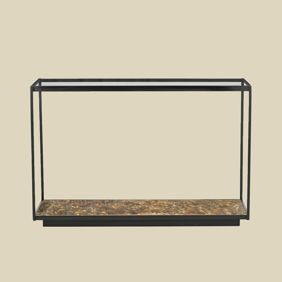 Nova Iron Console Table with Glass Top – FABLEROOM