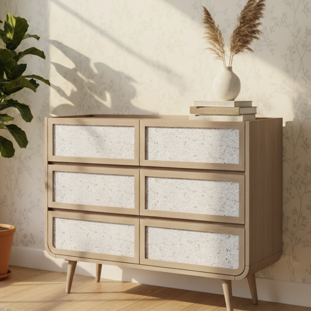 Kael Six Drawer Chest - Natural – FABLEROOM